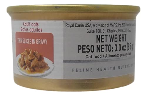Royal Canin Slices in Gravy Cat Food 3 Flavor 6 Can Sampler, (2) Each: Adult Instinctive, Digest Sensitive, Weight Care (3 Ounces) - Plus Catnip Toy and Fun Facts Booklet Bundle