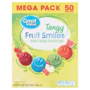 Great Value Tangy Fruit Smiles, 45 Oz - 50 Pouches (Pack of 3)