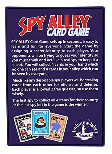 SPY ALLEY Card Game - 2-6 Players - The Card Game That Likes to Live Dangerously - Game Night Shaken Not Stirred