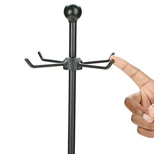 Mind Reader Fireplace Set with Stand, Brush, Shovel Scoop, Poker, Tongs, Steel, 8.25"L x 6.75"W x 26.25"H, 4 Pcs, Black