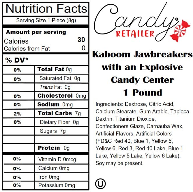 Candy Retailer Kaboom Jawbreakers with an Explosive Candy Center 1 Pound