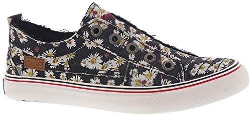 Blowfish Malibu Unisex Shoes, Black Lazy Daisy Print Canvas, 10 US Women