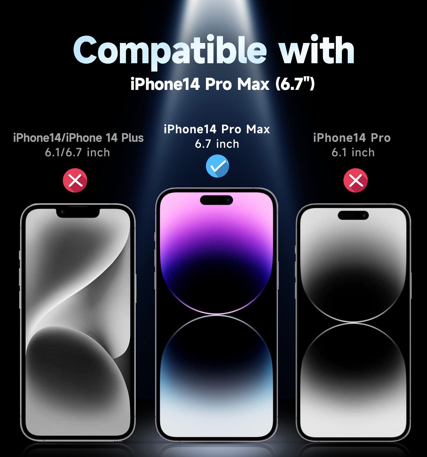 MAGIC JOHN 2 Pack for iPhone 14 Pro Max 6.7 inch Privacy Glass Screen Protector, Auto Dust-Elimination Installation, Bubble Free, HD Clear, Easy Installation
