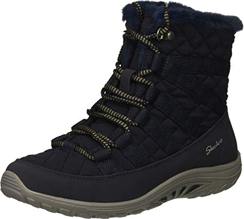 Skechers womens Reggae Fest - Moro Rock Short Quilted Lace Up Bootie Ankle Boot, Navy, 7.5 US