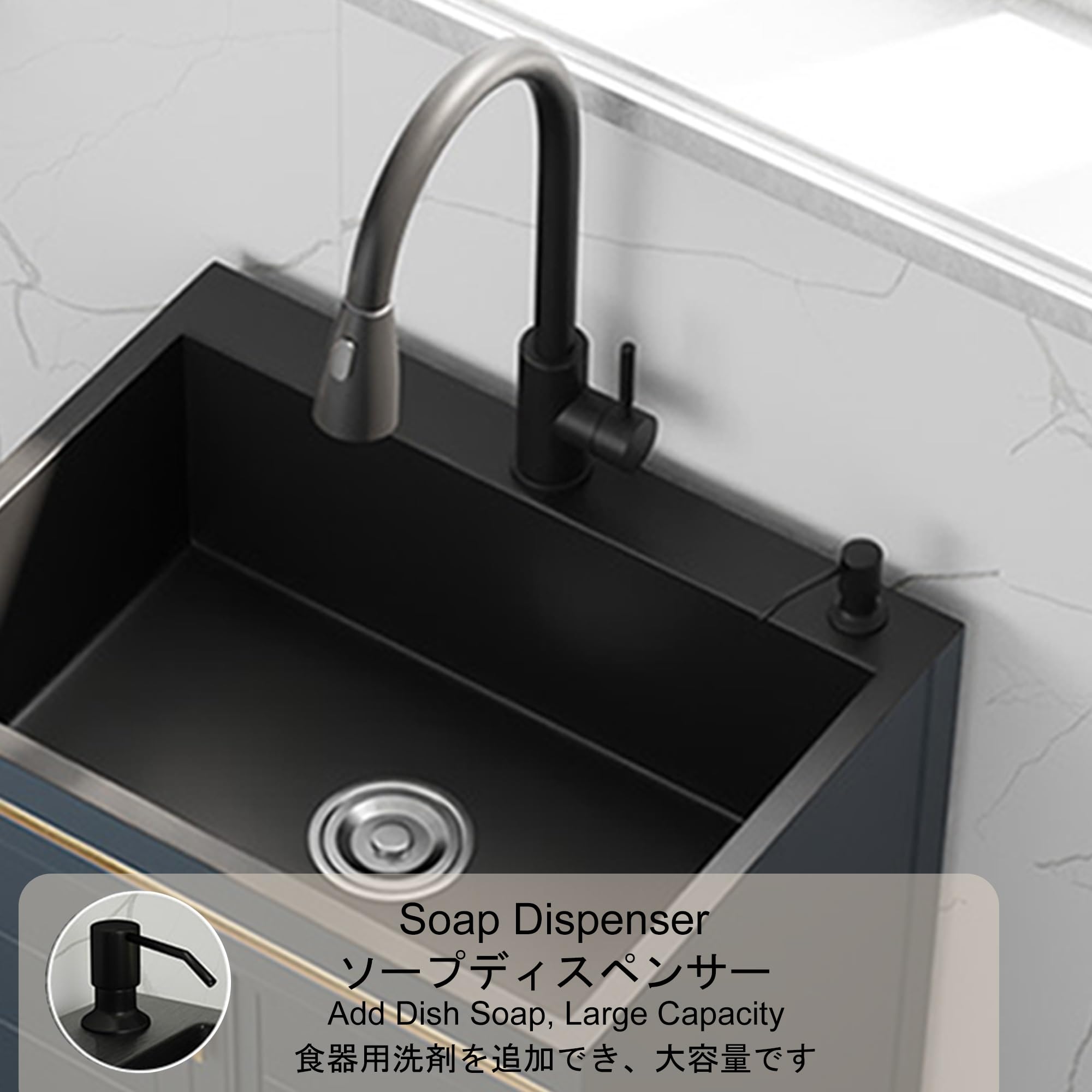 Stainless Steel Utility Kitchen Sink with Cabinet,Outdoor Sink Station,Single/Double Bowl Kitchen Sink Cabinet,Laundry Sink with Cabinet,with Pull-Out Faucet,Soap Dispenser,Drain Basket,Drainer ( Siz
