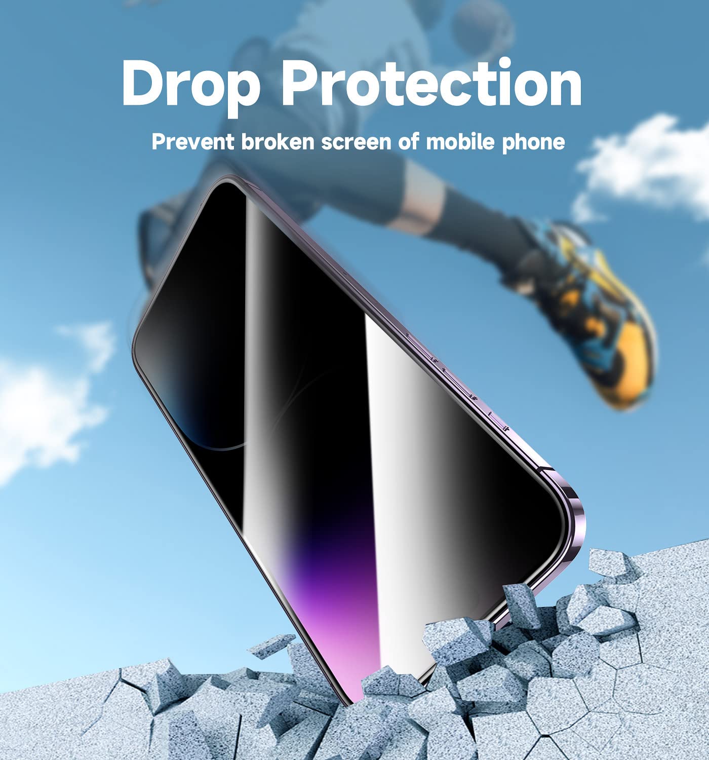 MAGIC JOHN 2 Pack for iPhone 14 Pro Max 6.7 inch Privacy Glass Screen Protector, Auto Dust-Elimination Installation, Bubble Free, HD Clear, Easy Installation
