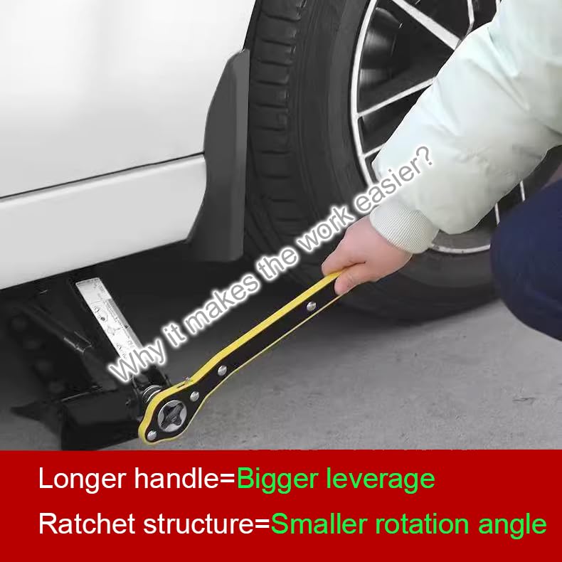 Car Jack Ratchet Wrench for Scissor Jack, for Quicker and Easier Lifting Car Jack, for Tire Replacement