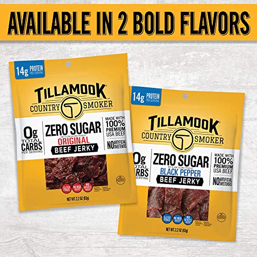 Tillamook Country Smoker Keto Friendly Zero Sugar Beef Jerky, Original, 6.5 Ounce