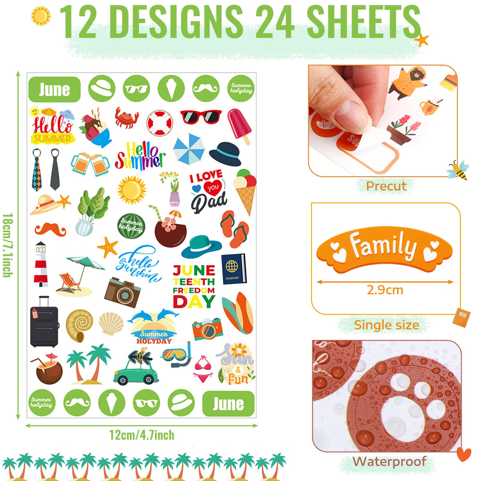 24 Sheets Daily Planners Monthly Celebrations Planner Stickers for Calendar Decorating, Planning, Scrapbooking, Holiday Seasonal General Events, 1,100+ Stickers Per Pack