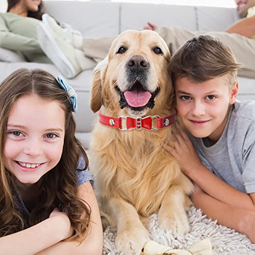 Personalized Dog Collars with Bling Rhinestone Pet Custom Padded Pu Leather Dog Collar for Small Size