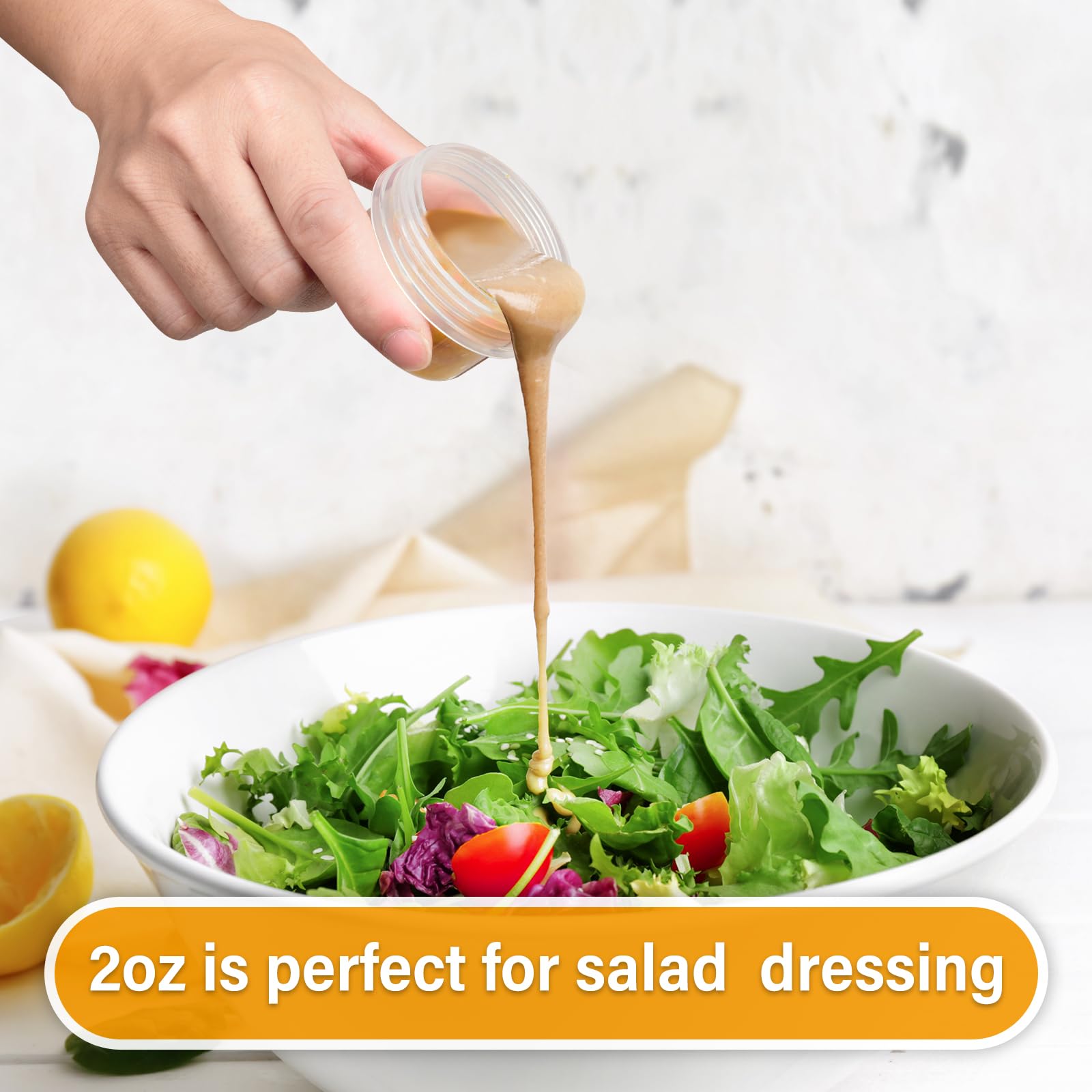 12-pack 2oz reusable small plastic containers with screw lids salad dressing container to go sauce condiment jello shot cups jars lunch box accessories baby food containers -mini-leakproof airtight