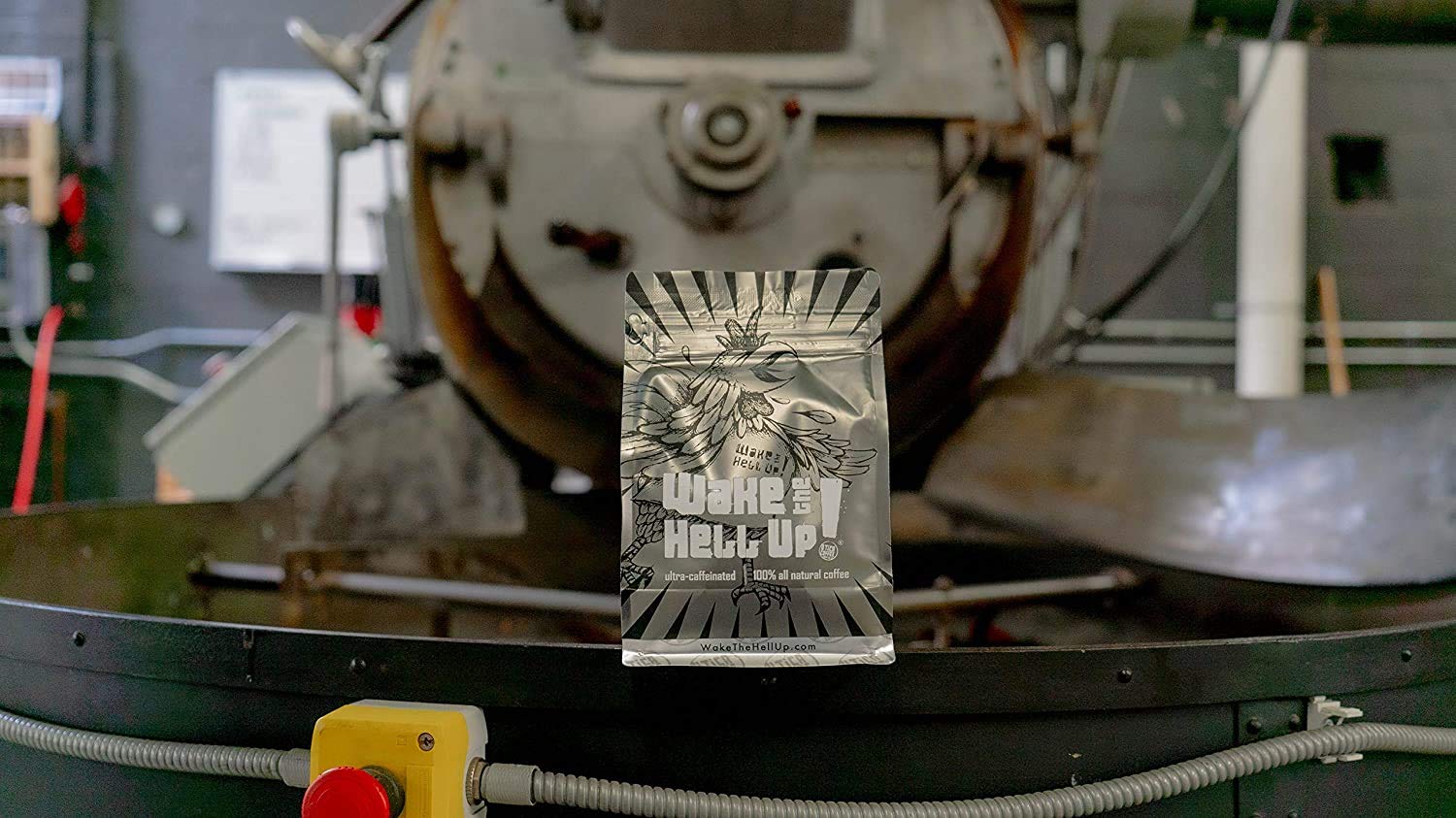 Wake The Hell Up! 12oz Ultra-Caffeinated Blueberry Ground Coffee, Low Acid, Medium-Dark Roast