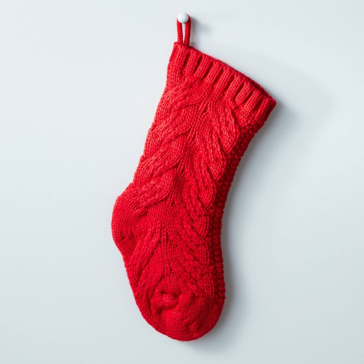 Hearth & Hand with Magnolia Holiday Stocking Collection (Red Cable Knit)