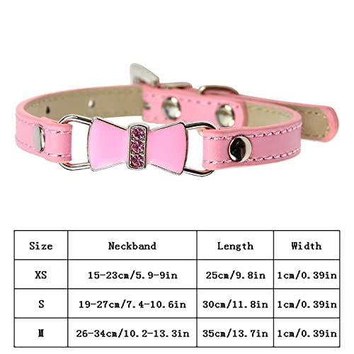 Personalized Dog Collars with Bling Rhinestone Pet Custom Padded Pu Leather Dog Collar for Small Size