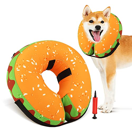 BEBANG Recovery Collar for Dogs &Cats,Inflatable Dog Cone Collar, Protective Inflatable Collar for Dogs, Adjustable Pet Recovery Cone After Surgery,E-Collar Recovery Collar for Cats,Soft Dog Cone,Cute