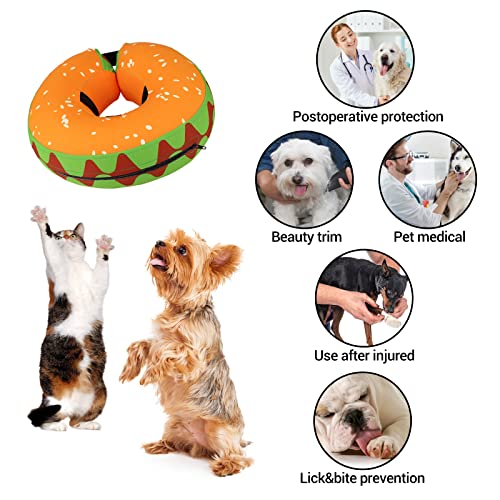 BEBANG Recovery Collar for Dogs &Cats,Inflatable Dog Cone Collar, Protective Inflatable Collar for Dogs, Adjustable Pet Recovery Cone After Surgery,E-Collar Recovery Collar for Cats,Soft Dog Cone,Cute