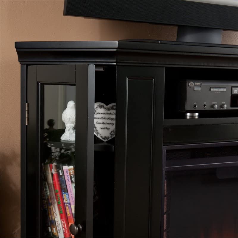 BOWERY HILL Engineered Wood Color Changing Electric Fireplace in Black