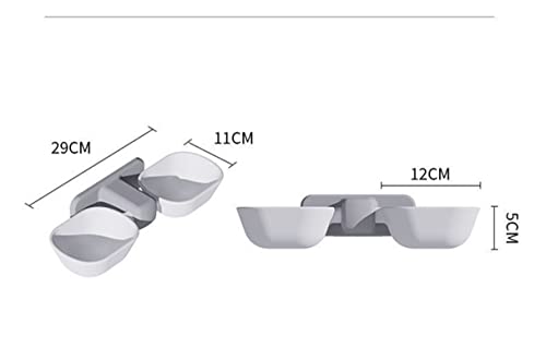 KBIKO-zxl defdong Hangable Bowl cat Bowl Fixed Food Bowl Sucker cat Food Bowl Hanging pet Bowl Anti-overturning Wall-Mounted Double Bowl（2PCS Sucker）, White