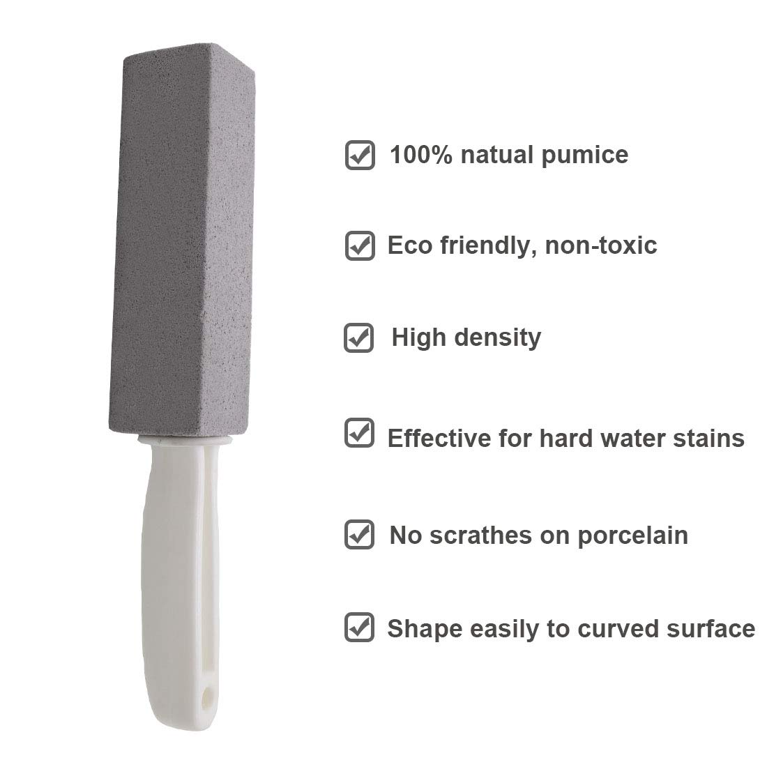 Pumice Stone for Toilet Cleaning with Handle Toilet Stone, Removing Hard Water Rings for Toilet Bowl Pool Bathtub, 4 Pack