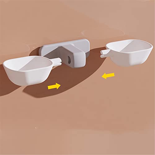 KBIKO-zxl defdong Hangable Bowl cat Bowl Fixed Food Bowl Sucker cat Food Bowl Hanging pet Bowl Anti-overturning Wall-Mounted Double Bowl（2PCS Sucker）, White