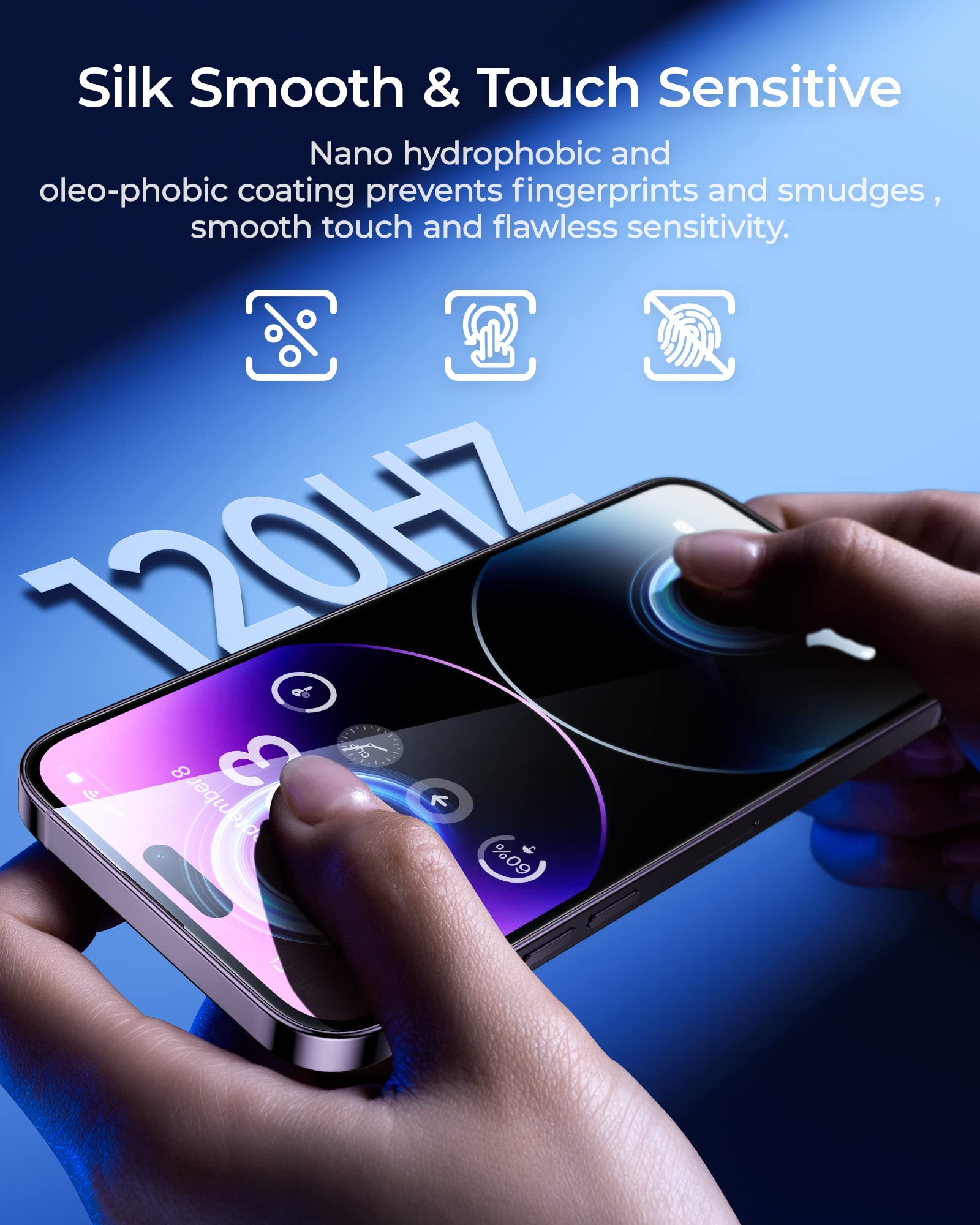 BENKS Designed for iPhone 14 Pro Max Screen Protector, [2 Pack] HD Tempered Glass Screen with [0 Dust 2023 Upgraded Easy Install Tool], Eye Protection