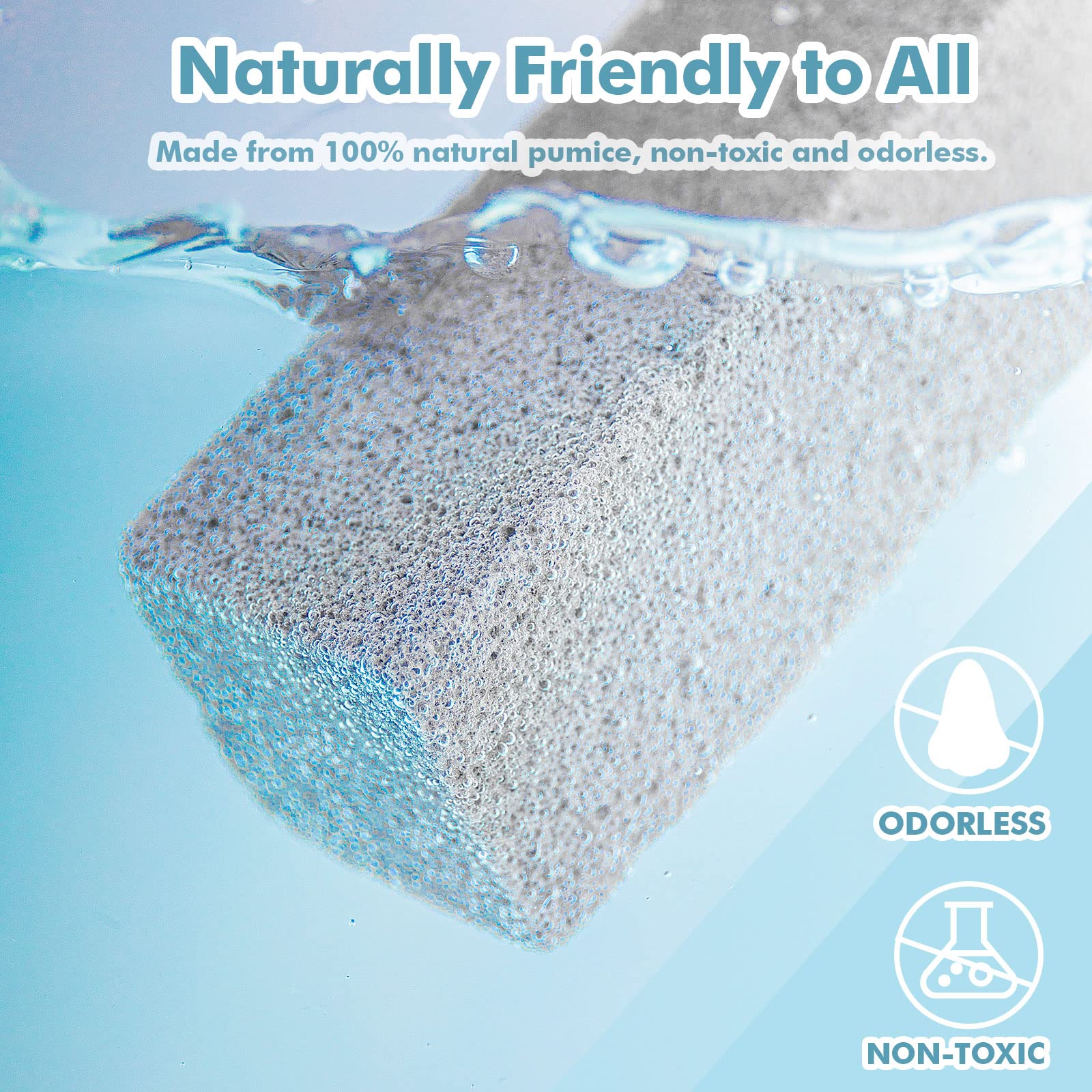2 Pack Pumice Stone for Toilet Cleaning with Extra Long Handle, Premium Pumice Stone Toilet Brush, Hard Water Stain Remover Effectively Removes Stubborn Limescale.