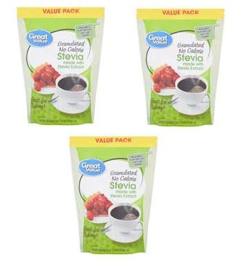 Great Value Granulated No Calorie Stevia Value Pack, 19.4 oz (pack of 3)