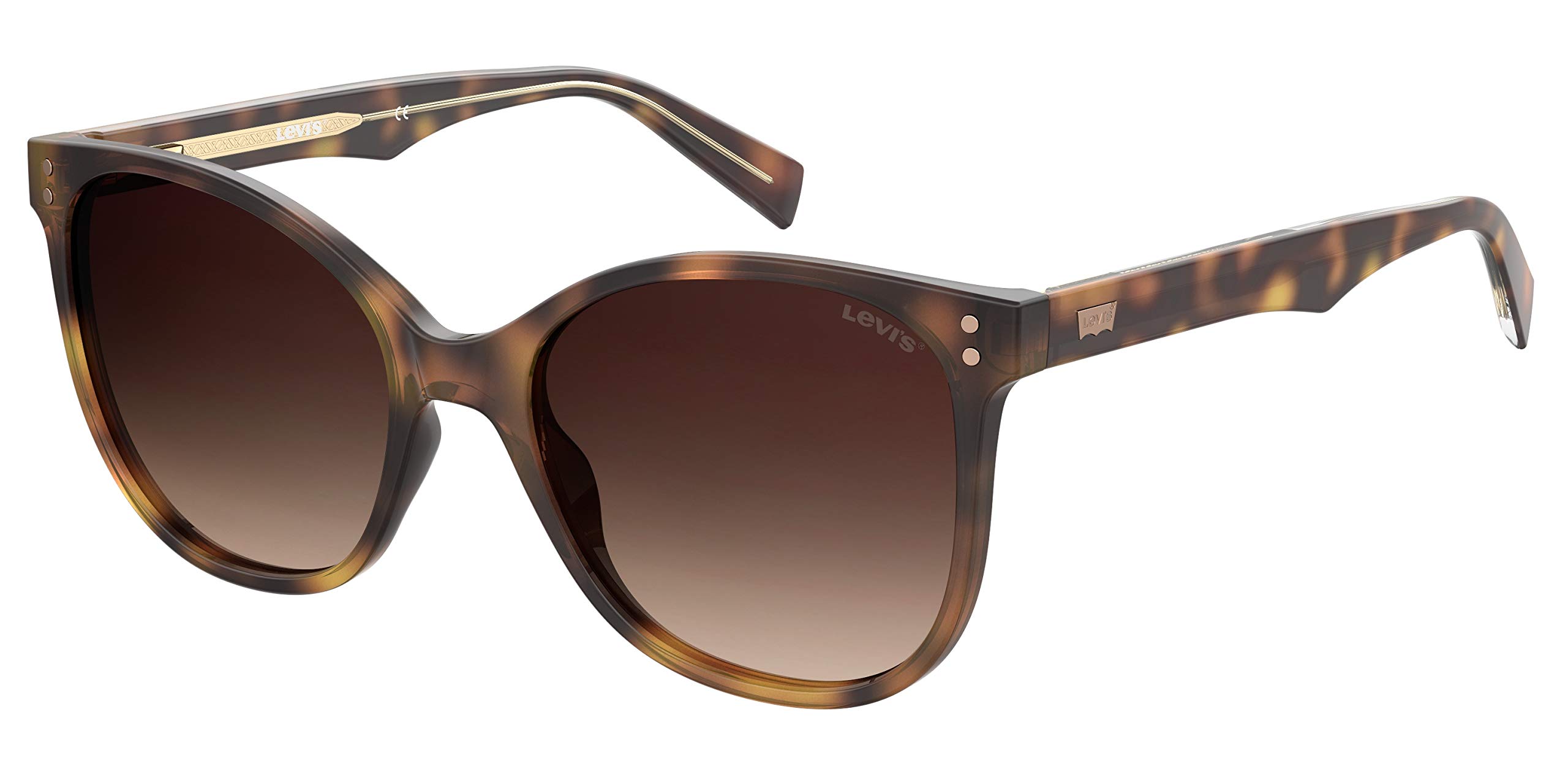 Levi's LV 5009/S Square Sunglasses, Brown, 56mm, 19mm