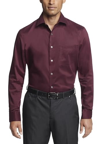 Van Heusen Men's Fit Dress Shirt Ultra Wrinkle Free Flex Collar Stretch (Big and Tall), Hearth, 18.5" Neck 34"-35" Sleeve