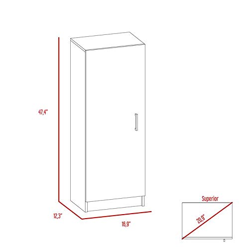 BOWERY HILL Contemporary Kitchen 47" High Utility Storage Pantry Cabinet in White