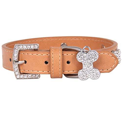 Bell for Cat Collar Pet Bone Rhinestone Dog Collar Diamond Buckle Collar Bling Girl Small Puppy Cute Bowtie Pet Collar