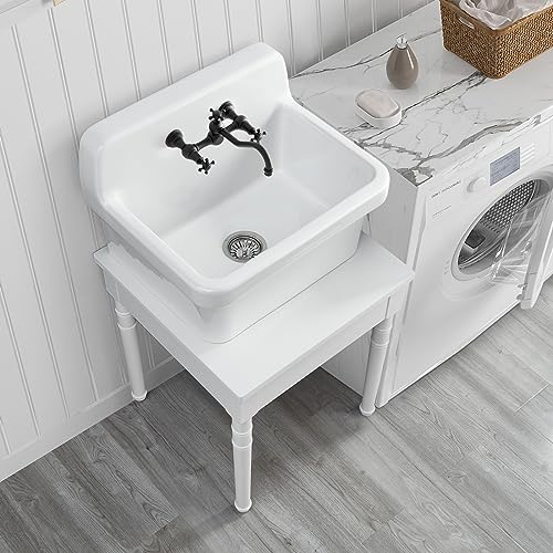 ALCHEMY Farmhouse Style Table for 24 inch Utility Sink,Durable and Spacious Cabinets Compatible with Your Utility Sink, Perfect for Laundry Room, Garage, or Workshop Organization