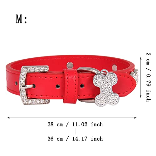 Bell for Cat Collar Pet Bone Rhinestone Dog Collar Diamond Buckle Collar Bling Girl Small Puppy Cute Bowtie Pet Collar