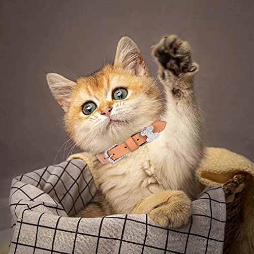 Bell for Cat Collar Pet Bone Rhinestone Dog Collar Diamond Buckle Collar Bling Girl Small Puppy Cute Bowtie Pet Collar