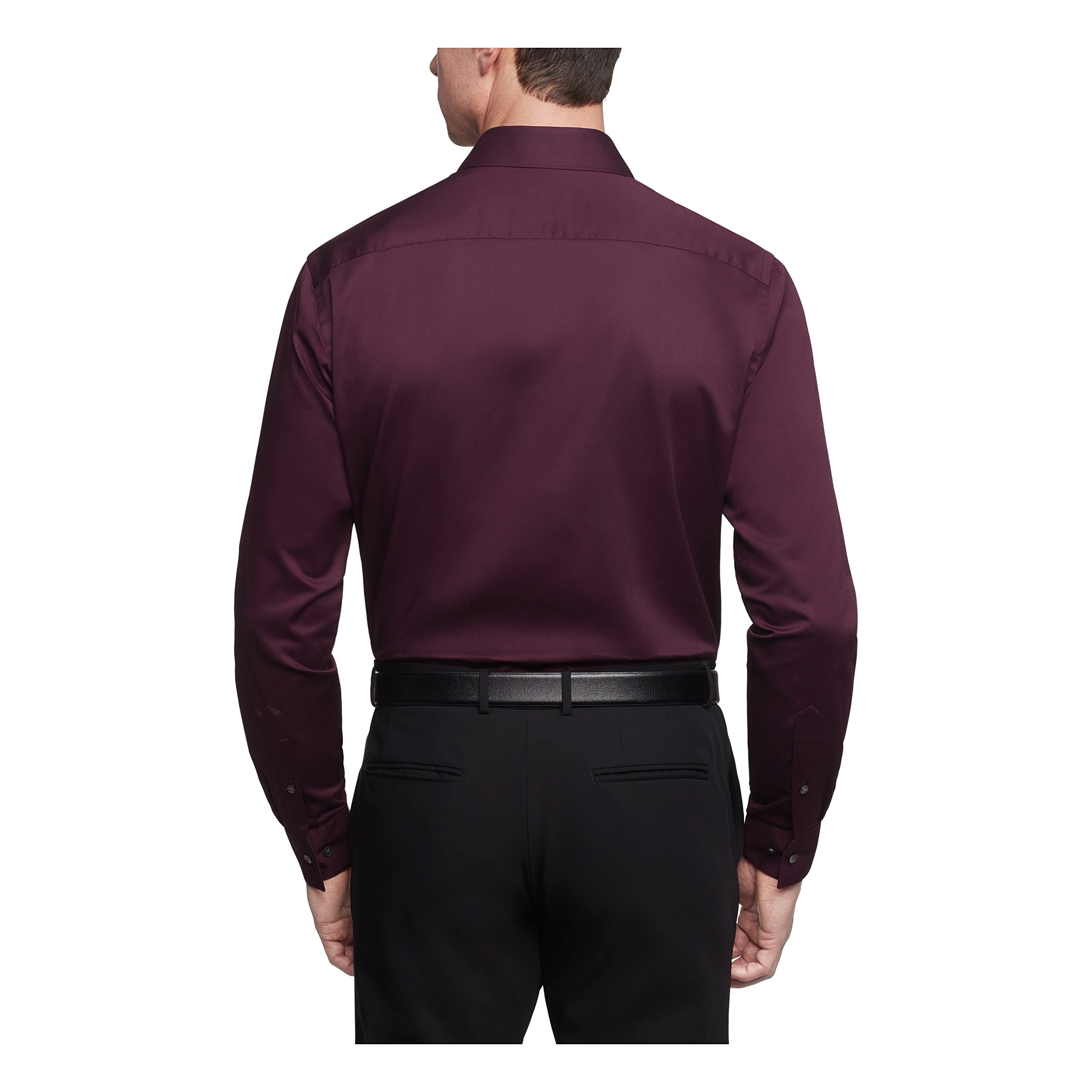 Van Heusen Men's Dress Shirt Regular Fit Flex Collar Stretch Solid, Hearth, 17.5" Neck 32"-33" Sleeve