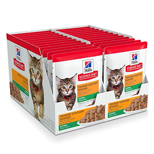 Hill's Science Diet Kitten Wet Cat Food Pouch, Chicken Recipe, 2.8 oz, 24 pk
