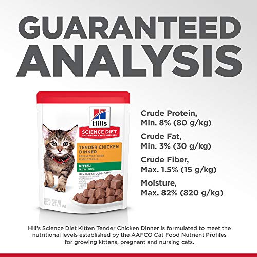 Hill's Science Diet Kitten Wet Cat Food Pouch, Chicken Recipe, 2.8 oz, 24 pk