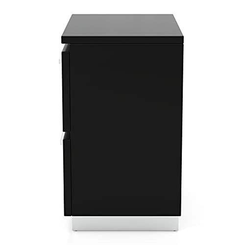 BOWERY HILL 2pc Black Wood Bedroom Set - 2 Nightstands Finish