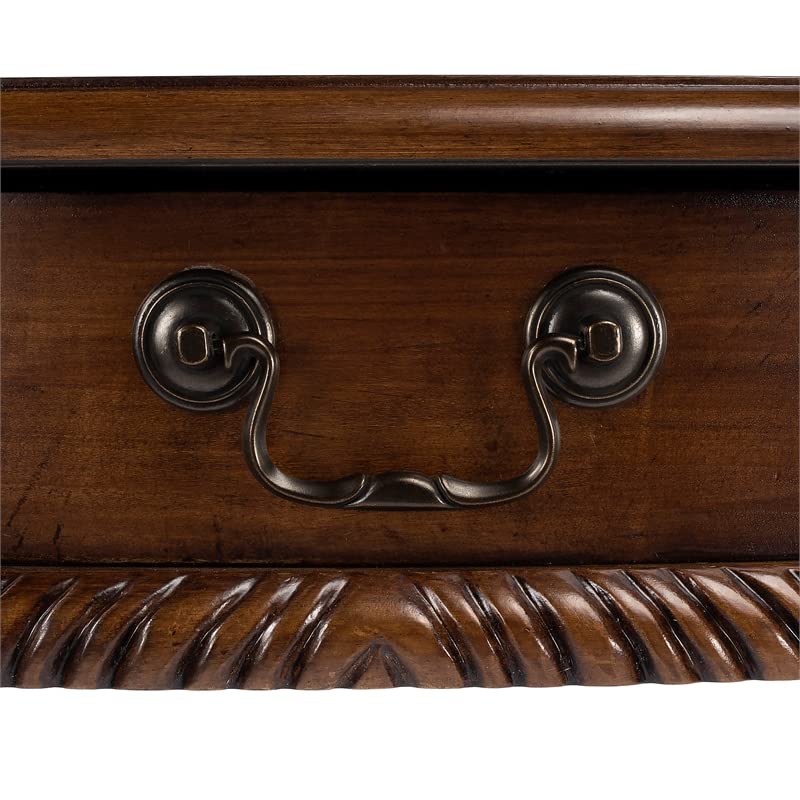 BOWERY HILL Wood Traditional Writing Desk in Vintage Oak Finish