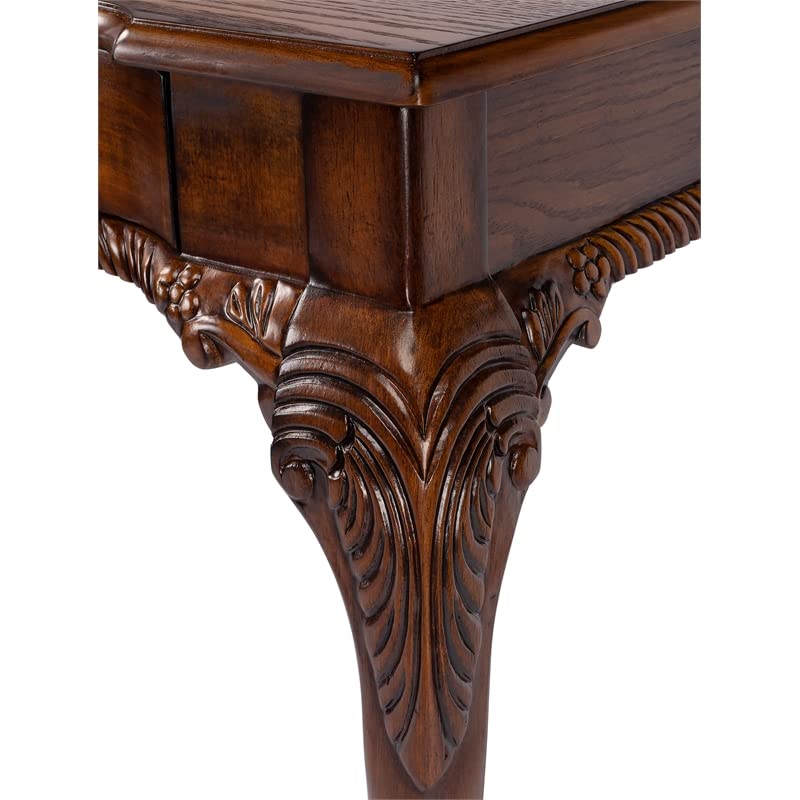 BOWERY HILL Wood Traditional Writing Desk in Vintage Oak Finish