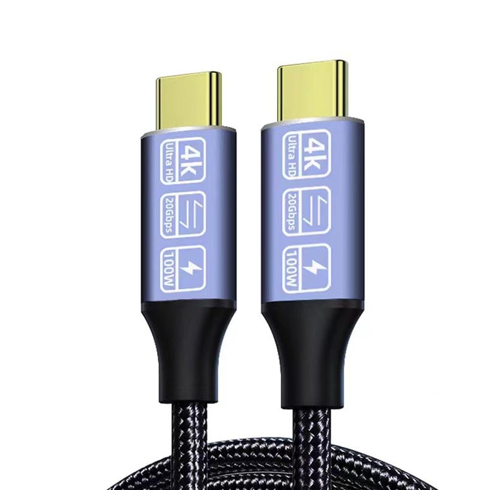 USB 3.2 Gen 2 Cable, 4K@60Hz Video 5A/100W PD Fast Charge Cord, 20Gbps High Speed Data Transfer, 4K Monitor 100W Fast Charging, 100W 5A USB 3.2 Gen 2x2 Type C Cable Data Sync Fast Charging Cord