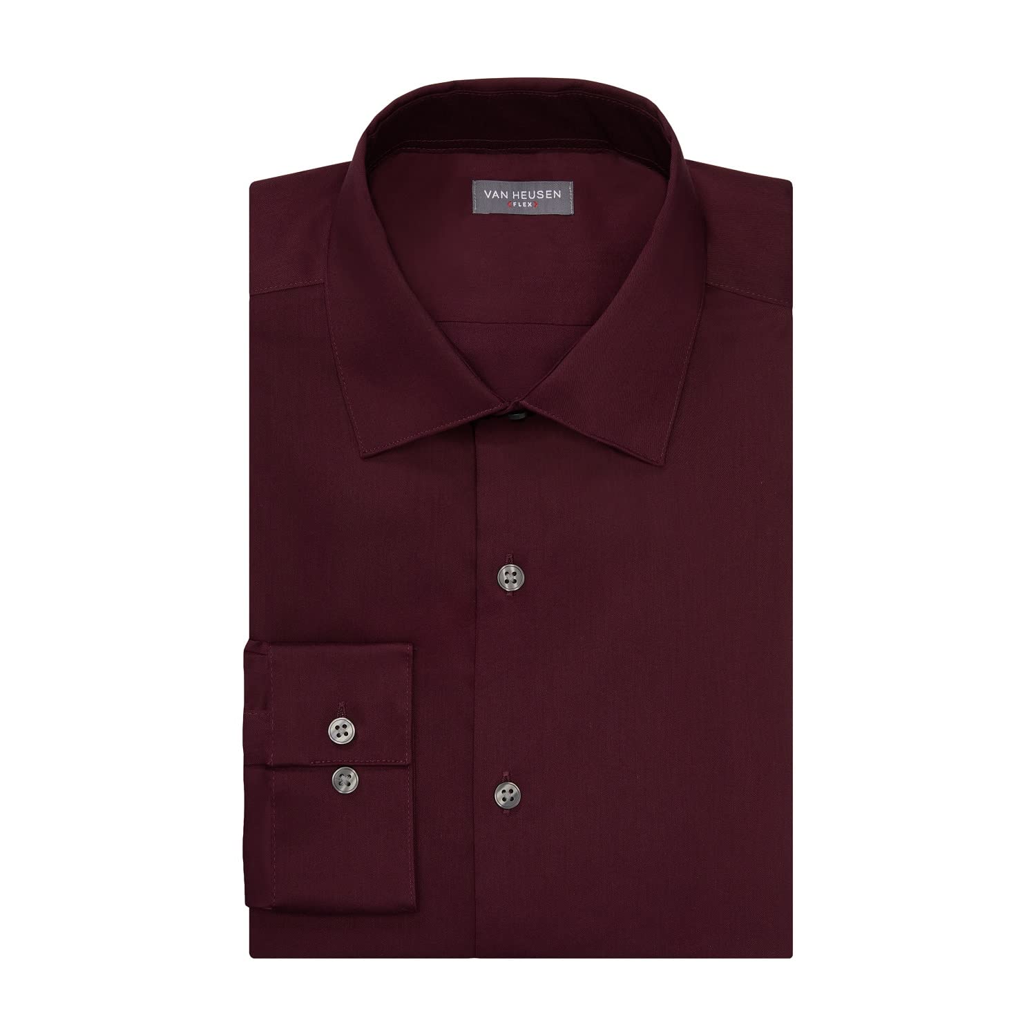 Van Heusen Men's Dress Shirt Slim Fit Ultra Wrinkle Free Flex Collar Stretch, Hearth, 15"-15.5" Neck 34"-35" Sleeve