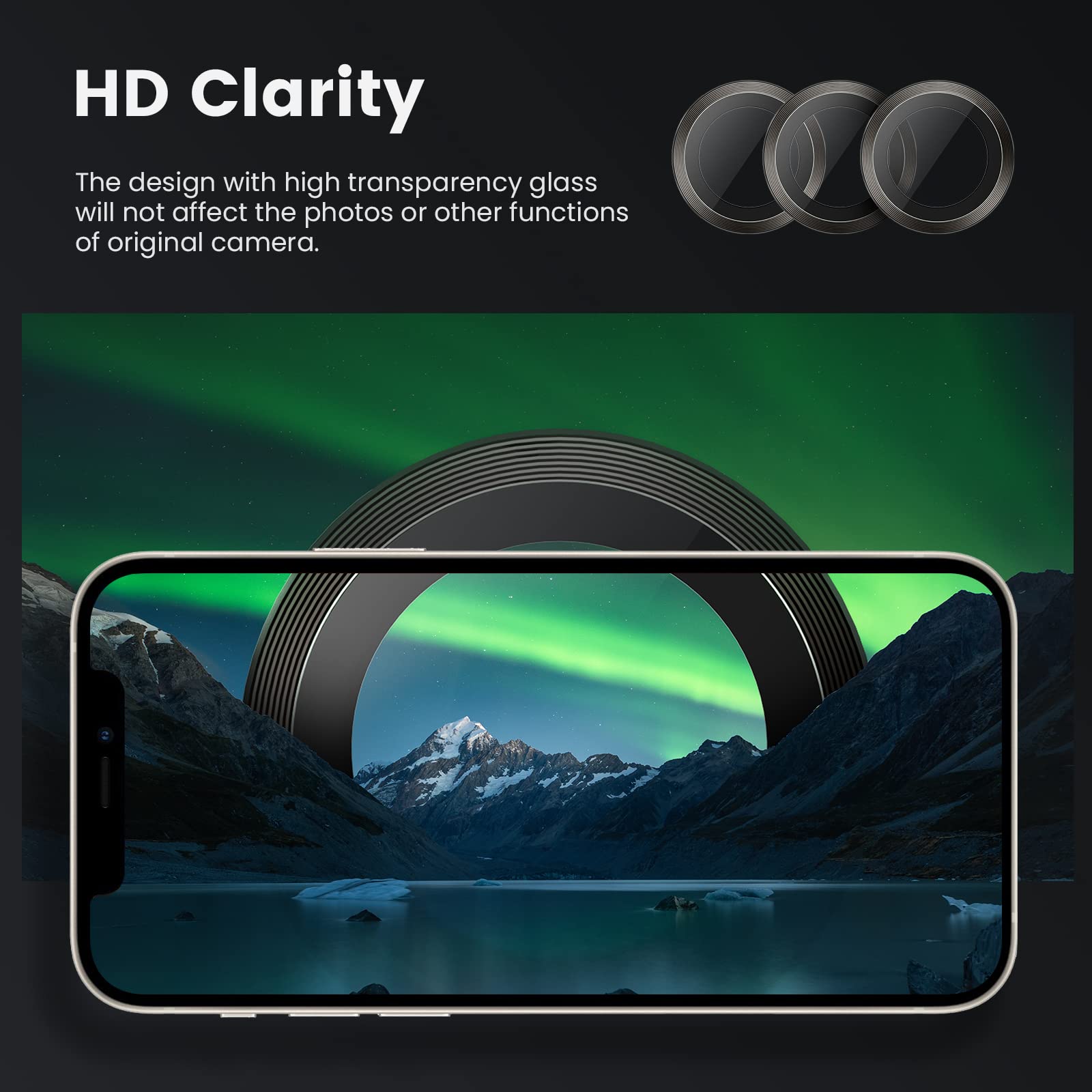 Tensea for iPhone 14 Pro / iPhone 14 Pro Max Camera Lens Protector, 9H Tempered Glass Camera Cover Screen Protector Metal Individual Ring Protector for iPhone 14Pro 6.1 inch iPhone 14 ProMax 6.7 inch 2022