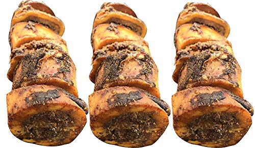 K9 Connoisseur Single Ingredient Dog Bones Made in USA for Small Breed Dogs Natural Long Lasting Marrow Filled Bone Slice Chew Treat Best for Dogs Or Puppies Up to 15 Pounds 3 Pack of 6 Slices