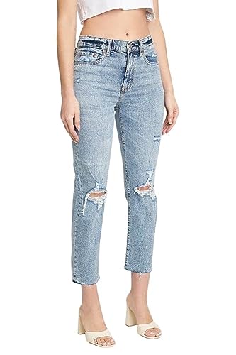 DAZE Women's Straight Up High Rise Straight Denim Jeans (30, Kaboom)