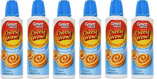 Great Value Cheese Wow Pasteurized Process American Cheese Product, 8 oz, pack of 6