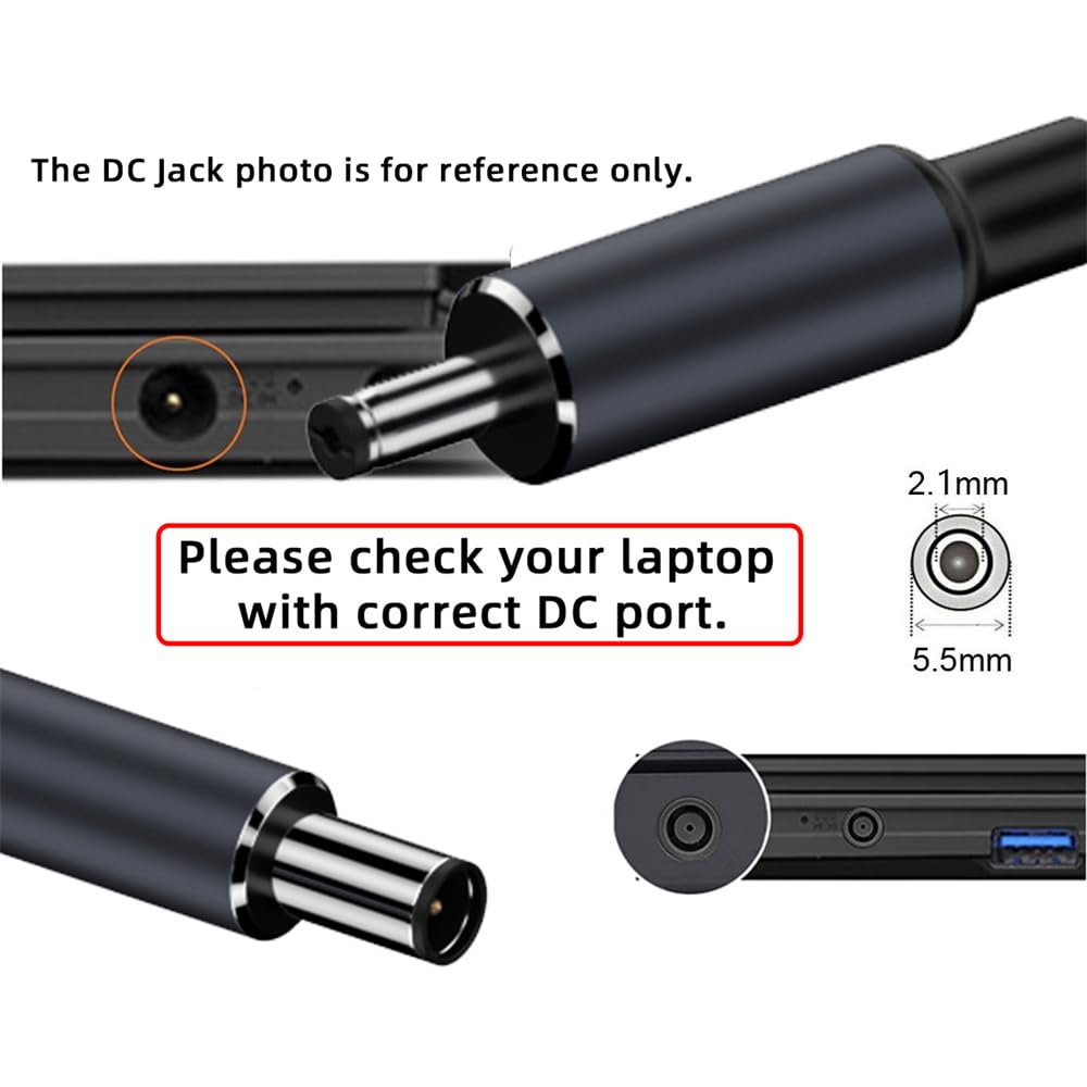 Cablecc USB-C Type C Input to DC 20V 5.5 * 2.1mm Output Power 100W 135W 140W 65W PD Charge Cable for Laptop