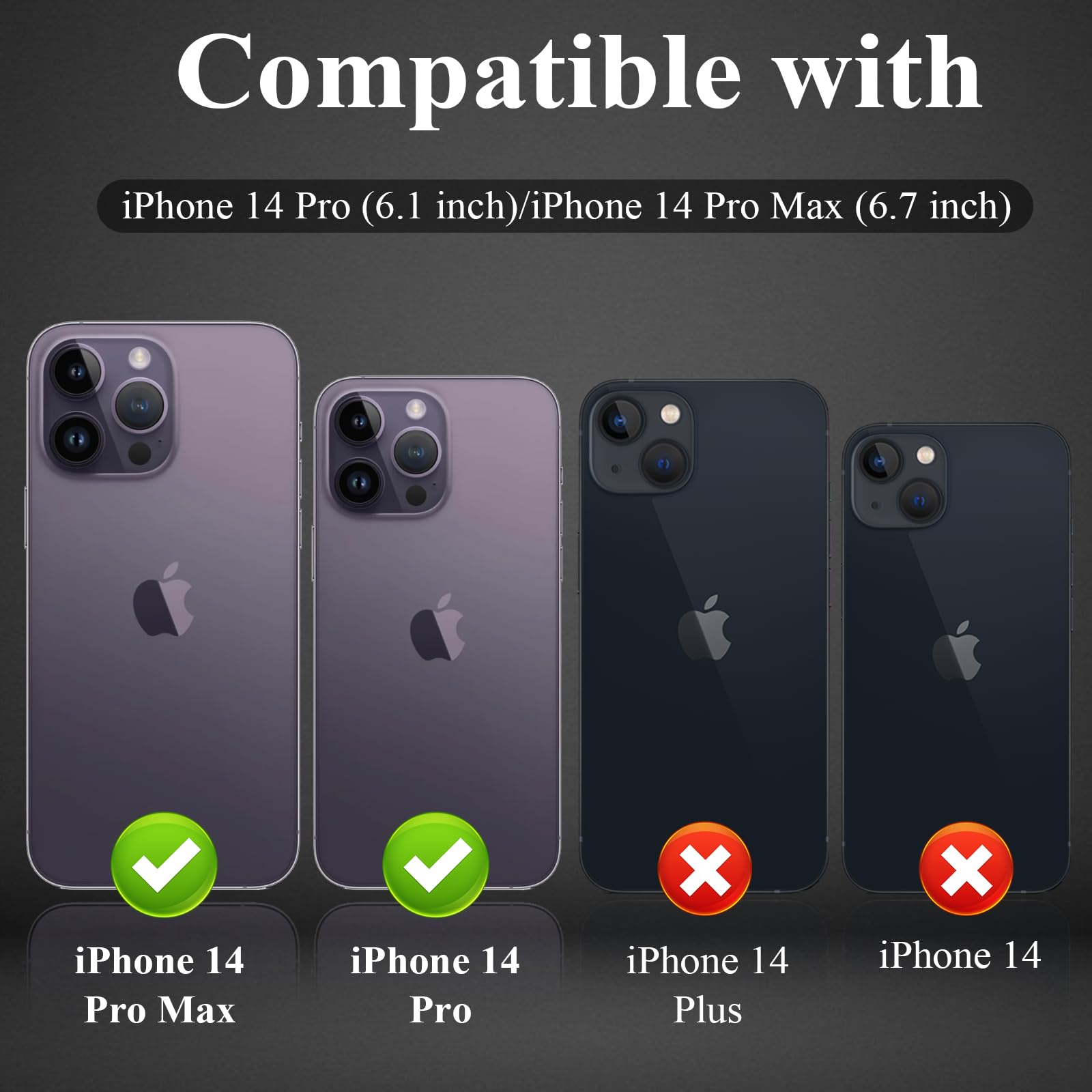 YWXTW Designed for iPhone 14 Pro Max Camera Lens Protector, for iPhone 14 Pro Camera Lens Protector, Individual Metal Anti Scratch HD Clear Case Friendly Tempered Glass Camera Cover, 1 Set (Silver)