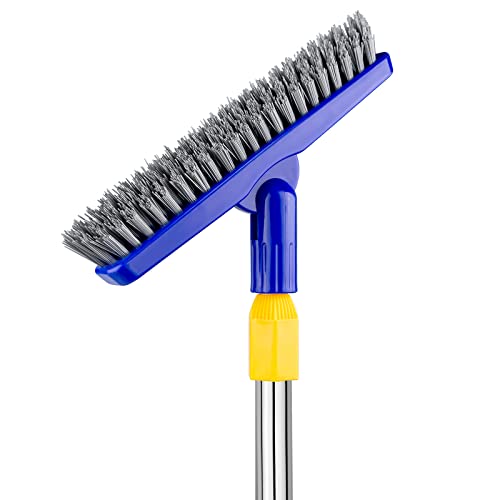 Long Handle Grout Brush for Floor to Wall Grout Line Cleaning,No Knees Floor Scrub Brush with Stiff Bristles for Tile,Shower,Bathroom,Toilet by XUCAI Household Cleaning Supplies-Dreamy Blue