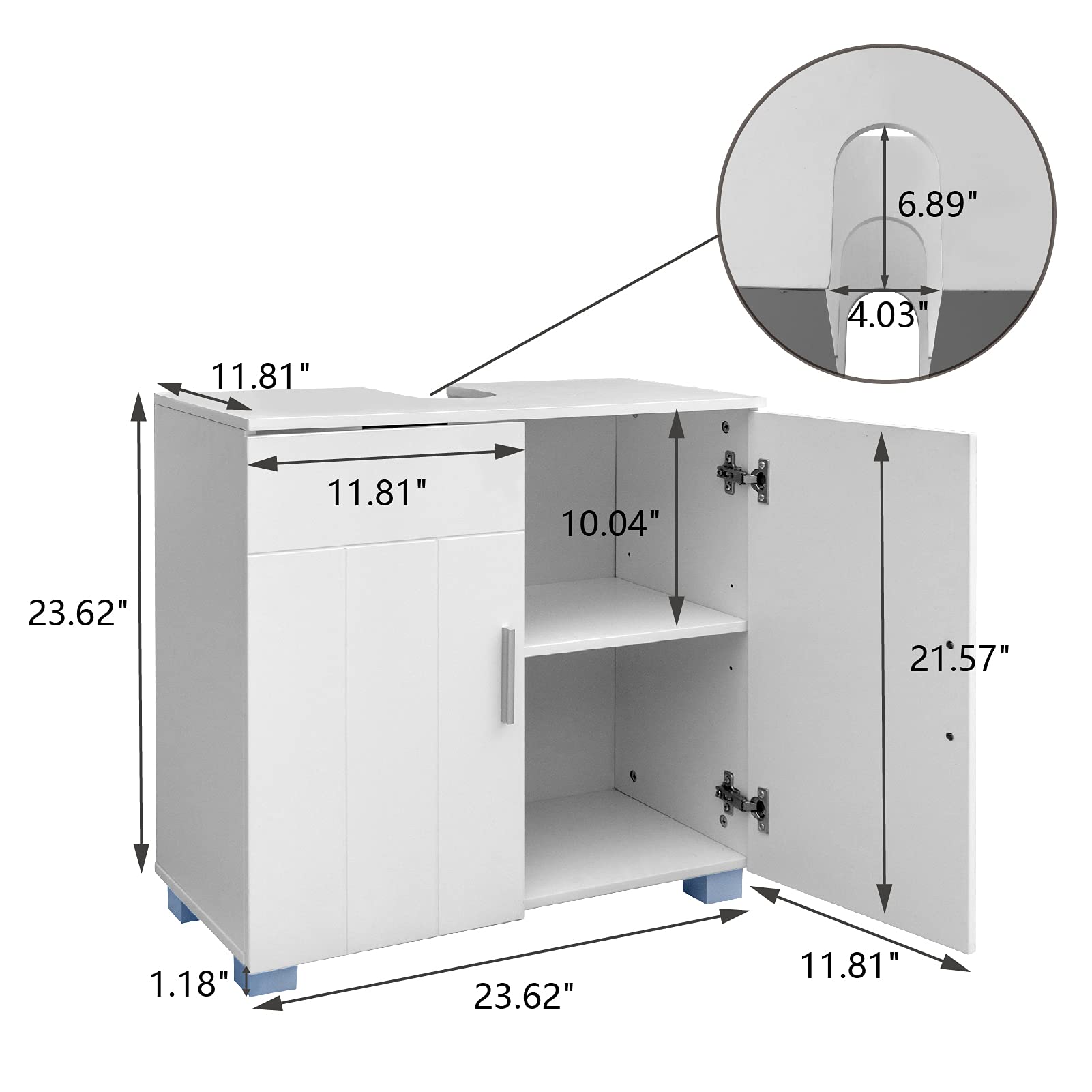 Pedestal Under Sink Storage Vanity with 2 Doors Traditional Bathroom Cabinet Space Saver Organizer White Pedestal Sink Storage Cabinet, Under Sink Cabinet, Bathroom Vanity Cabinet Great for Bathroom